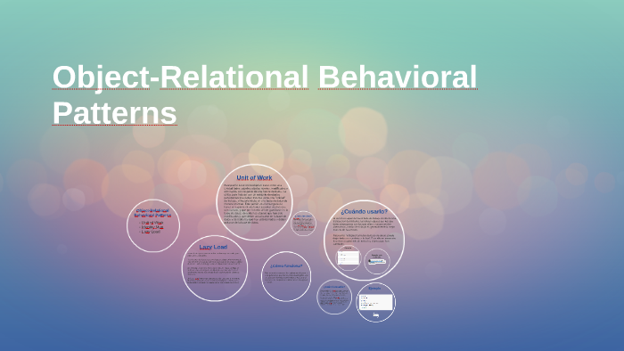 Object-Relational Behavioral Patterns by eduardo benitez on Prezi