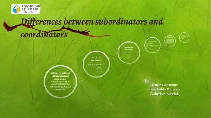 Differences between subordinators and coordinators by Catherine Soledad ...