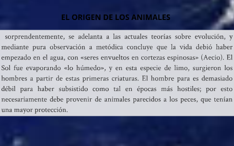 EL ORIGEN DE LOS ANIMALES by on Prezi
