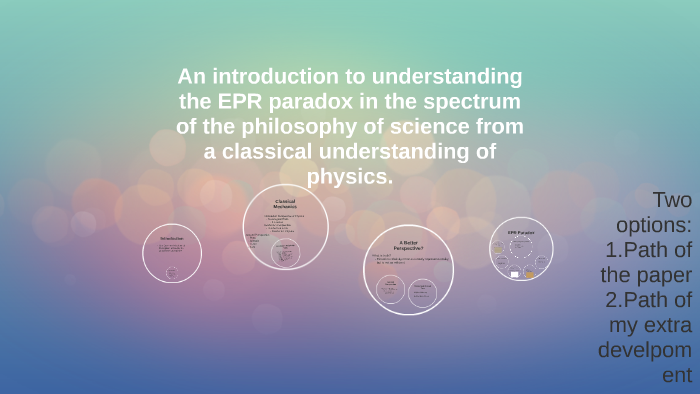 An introduction to understanding the EPR paradox in the spec by Gumby B ...