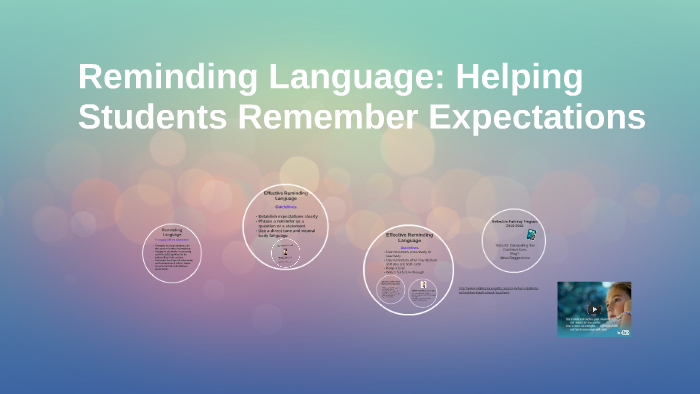Reminding Language: Helping Students Remember Expectations by Lisa ...