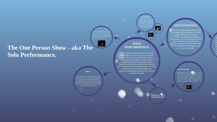 The One Person Show aka The Solo Performance. by on Prezi