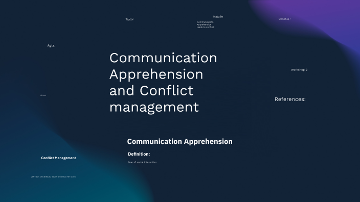 Communication Apprehension and Conflict management by Natalie Barker on ...