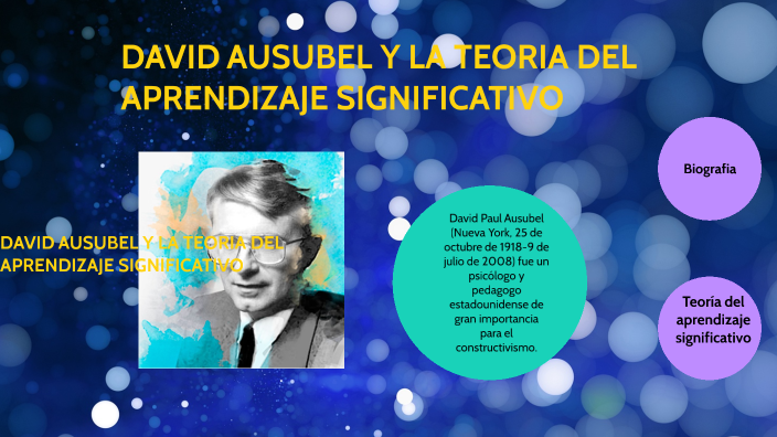 DAVID AUSUBEL Y LA TEORIA DEL APRENDIZAJE SIGNIFICATIVO by Izela ...