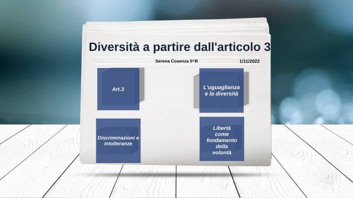Art. 3 della Costituzione italiana : " Tutti i cittadini sono uguali di ...