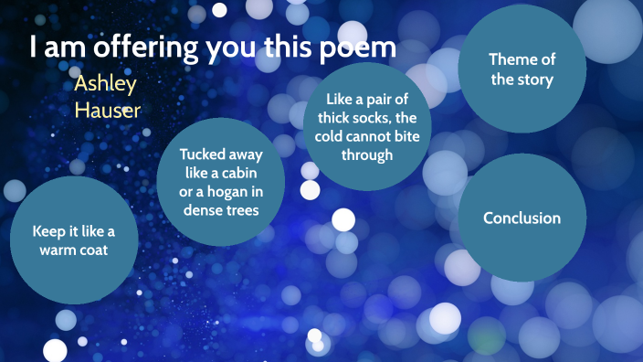 I am offering you this poem by Ashley Hauser on Prezi