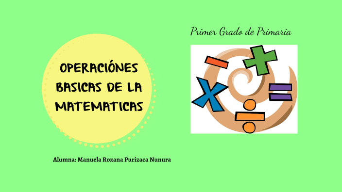 Operaciones Básicas de matemática, 1ero de primaria by Manuela Purizaca ...