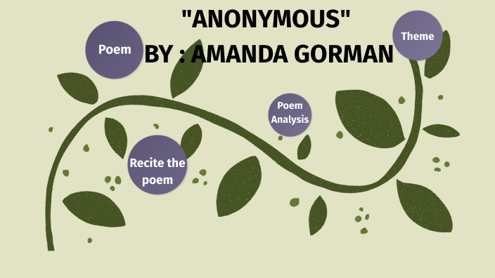 "ANONYMOUS" BY : AMANDA GORMAN by Pa Jeske on Prezi