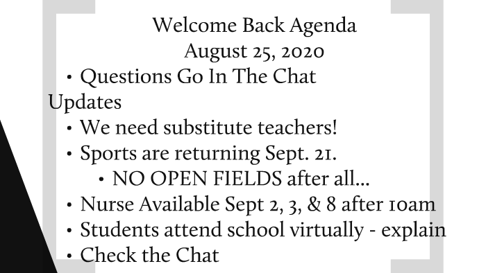 2020-2021 Welcome Back Spartans by Arkee Allen on Prezi