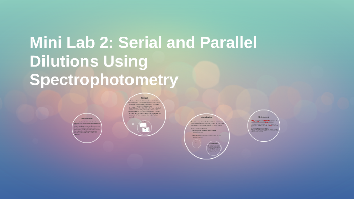Mini Lab 2: Serial and Parallel Dilutions Using Spectrophoto by Emily ...