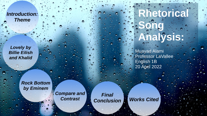 Rhetorical Song Analysis Muayad Alami Professor LaVallee English 1B 20 ...