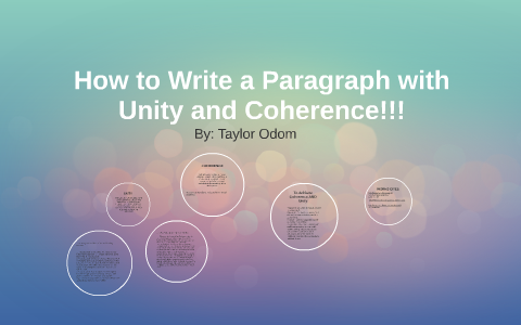 How to Write a Paragraph with Unity and Coherence!!! By: Ta by Taylor Odom on Prezi