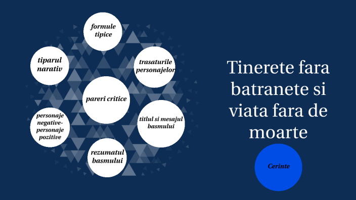Tinerete fara batranete si viata fara de moarte by Borcoi Cezara on Prezi