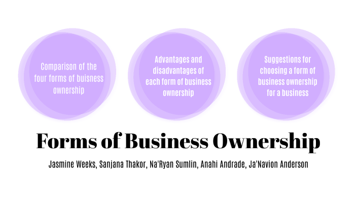 Forms of Business Ownership Presentation Assignment by Jasmine Weeks on ...