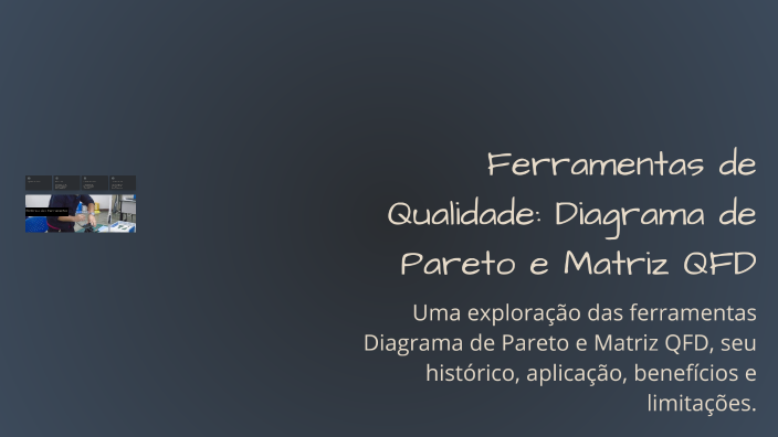 Ferramentas de Qualidade: Diagrama de Pareto e Matriz QFD by Nilton ...