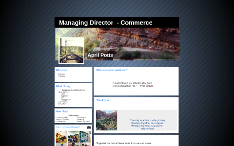 Managing Director Interview by April Potts on Prezi