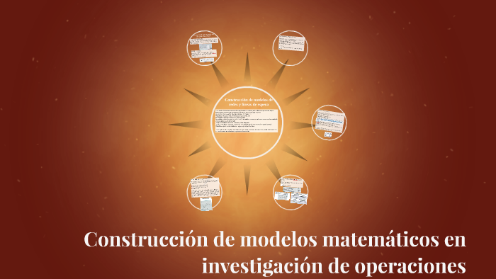 Construcción de modelos matemáticos en investigación de oper by ...