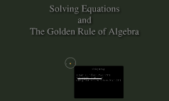 Equation Operations and The Golden Rule of Algebra by Victoria Huit on ...