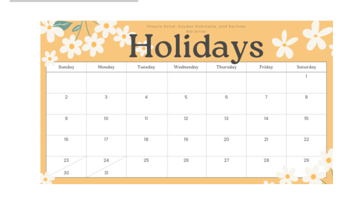 Holidays - Kayden Robinette, Rachael Wardinski, Shayne Roehl by Rachael ...