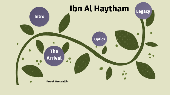 Ibn Al Haytham and the Book of Optics by Farouk Gamaleldin on Prezi