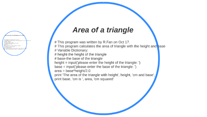 Area of a triangle by ricky fan
