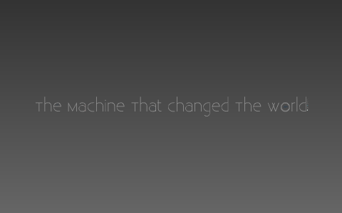 MEM: Machine CH.3 Presentation by Bruno Chima