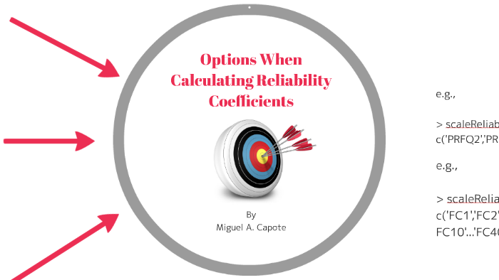 Options When Calculating Reliability Coefficients by on Prezi