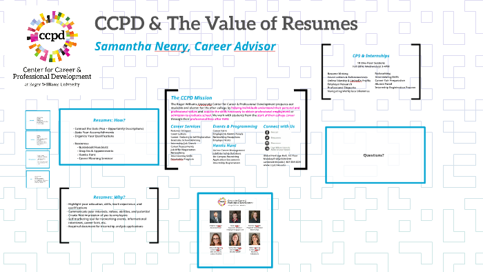 CCPD & The Value of Resumes by on Prezi