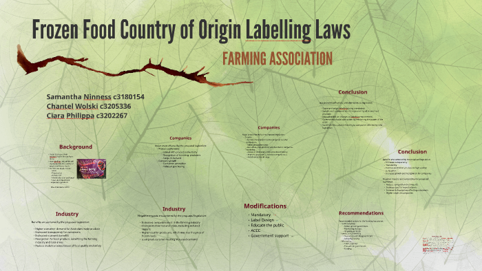 Frozen Food Country of Origin Labelling Laws by Ciara Ph on Prezi