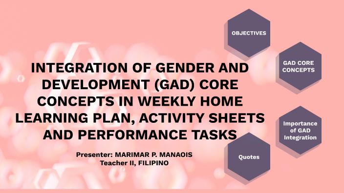 Integration of GAD Core Concepts in WHLP, Activity Sheets and ...