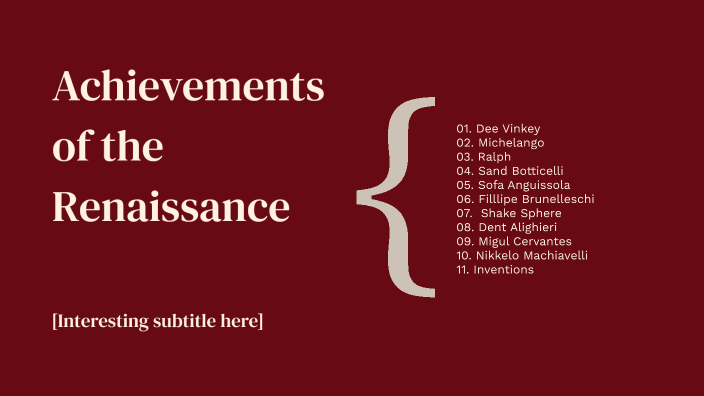 Achievements of the Renaissance by Pocket Sand on Prezi