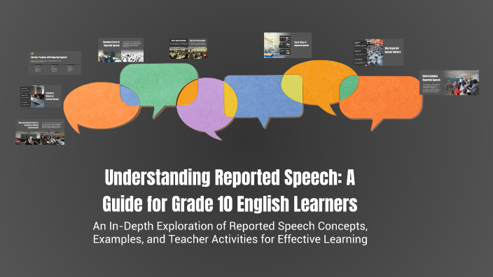 Understanding Reported Speech: A Guide for Grade 10 English Learners by ...