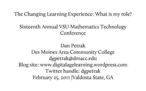 Emerging Technologies and the Changing Learning Environment by Dan ...