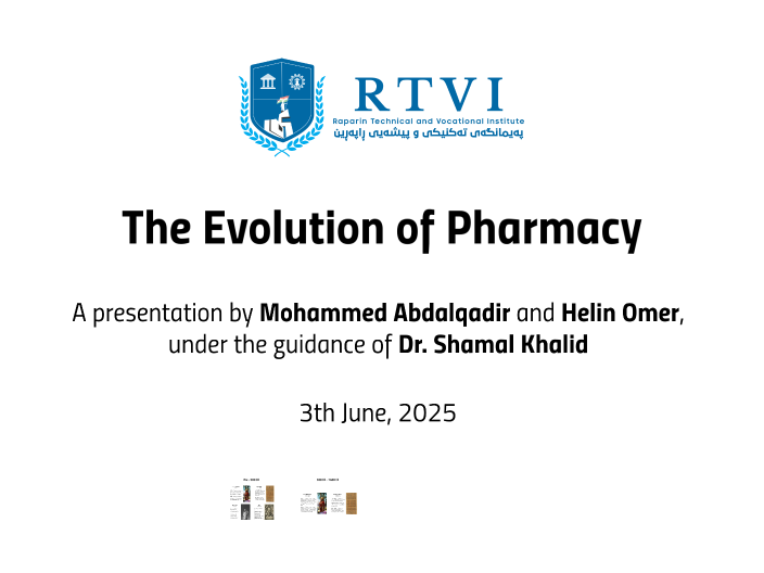 The Evolution of Pharmacy by Mohammed Abdalqadir on Prezi