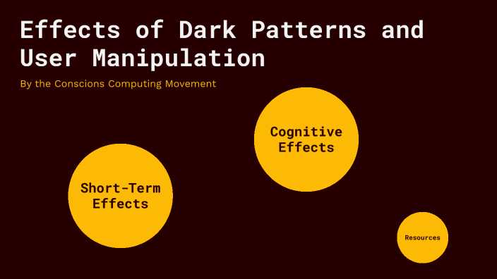 Effects of Dark Patterns and User Manipulation by Conscious Computing ...
