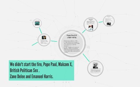 We didn't start the fire, Pope Paul, Malcom X, British Polit by zane ...