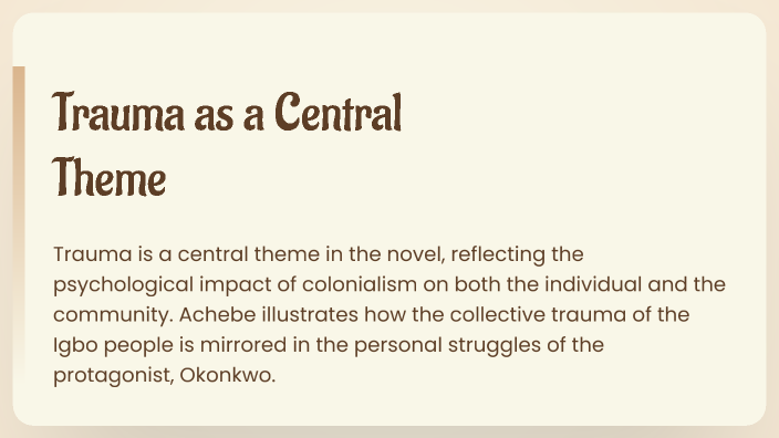 Exploring Trauma and Cultural Disintegration in Chinua Achebe's Things ...