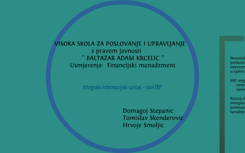 Integralni informacijski sustav – novi ERP by tom ske on Prezi