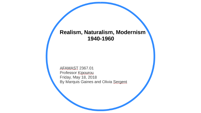 Realism, Naturalism, Modernism 1940-1960 by Marquis Gaines on Prezi