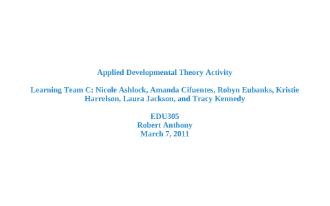 Applied Developmental Theory Activity by Robyn Eubanks on Prezi