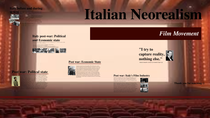 Italian Neorealism Cinema by Amelia Evangelidakis on Prezi