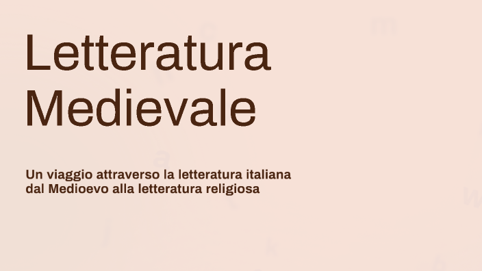 Letteratura Medievale by Laura Lanzi on Prezi