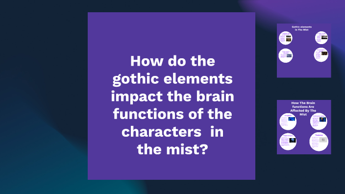How do the gothic elements impact te brain functions inside the film ...