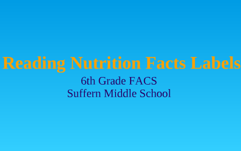 6th Grade Food Label Lesson by Coach Lakeman on Prezi