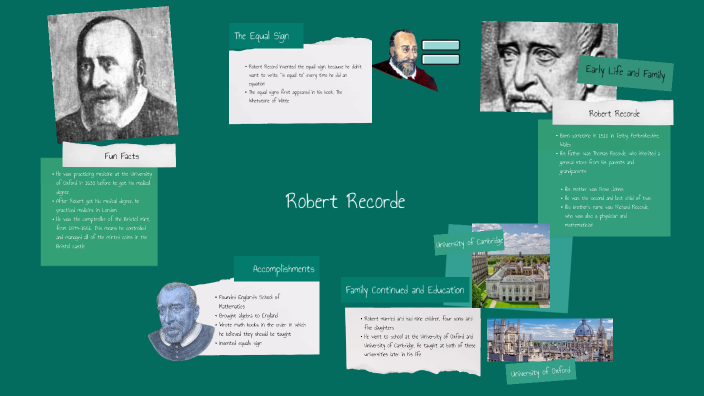 Robert Recorde Presentation by Abigail Chu on Prezi