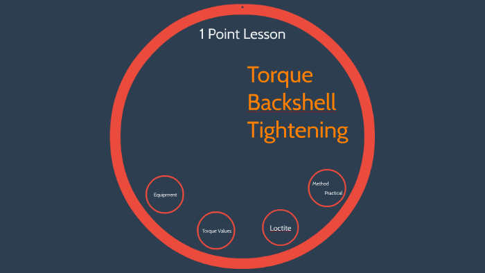 1 Point Lesson Torque Backshell Tightening by Steve Hubert on Prezi