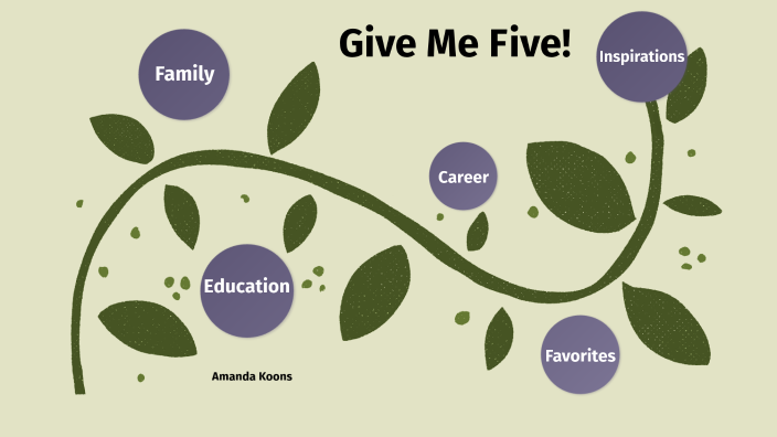 Give Me Five Presentation by Amanda Koons on Prezi