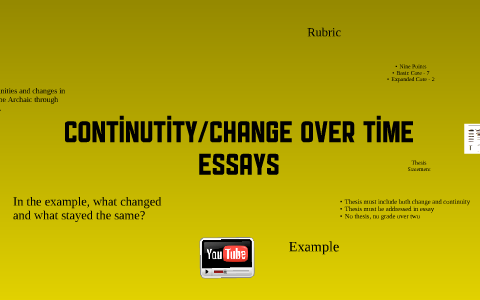 Continuity / Change Over Time Essay by Krisanne Hailey on Prezi