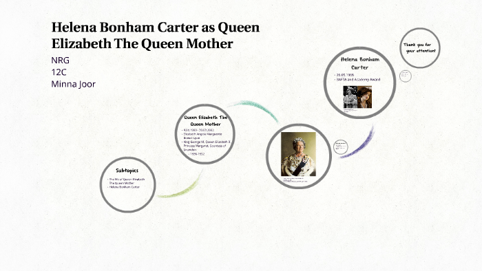 Helena Bohan Carter as Queen Elizabeth The Queen Mother by Minna Joor