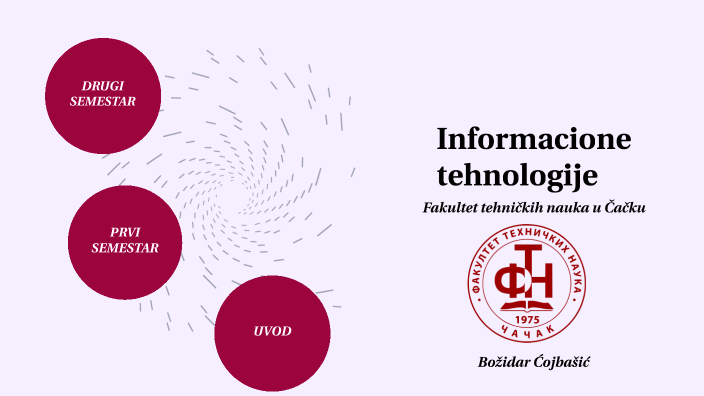 Predmeti na studijama Informacionih tehnologija by Božidar Ćojbašić on ...